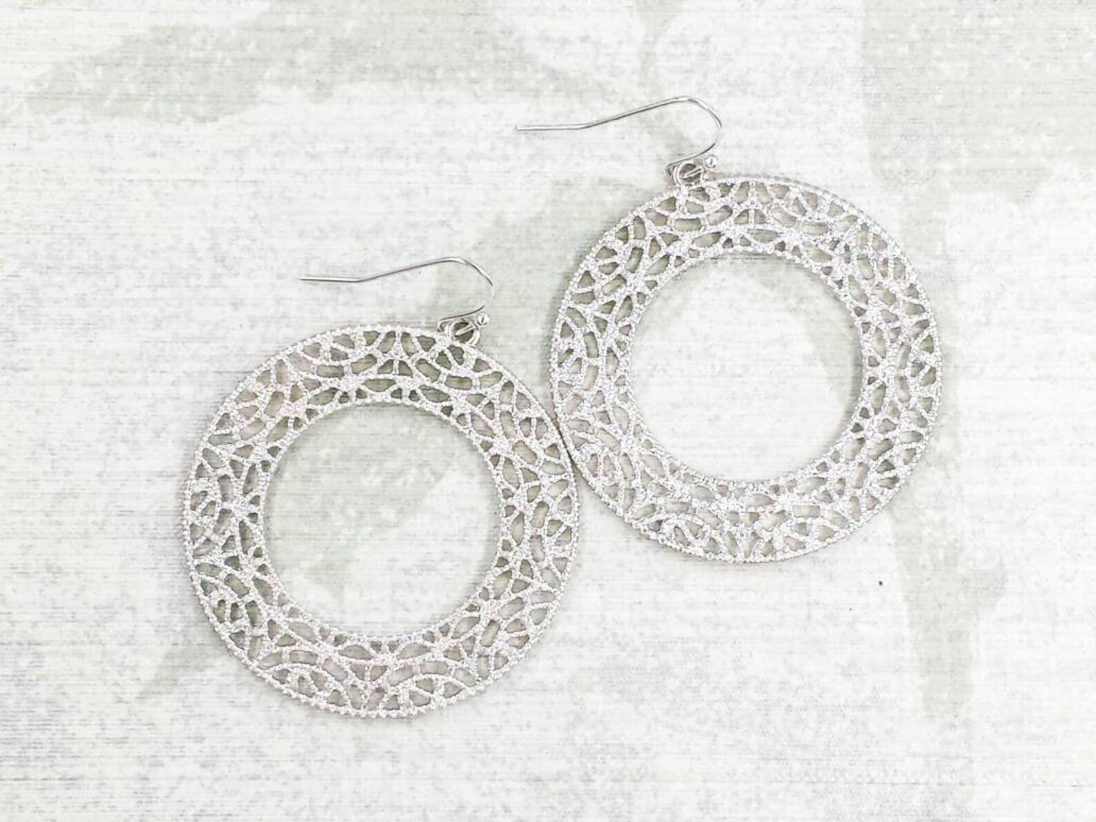 Silver Filigree Earrings Large Silver Lace Round Filigree - Etsy