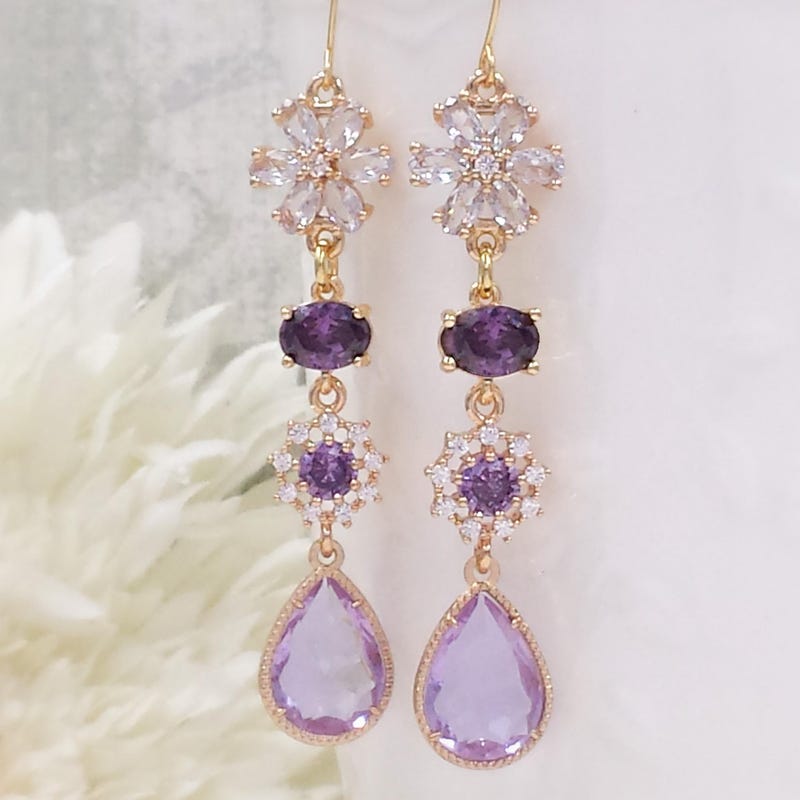 Lilac Evening Earrings - Etsy