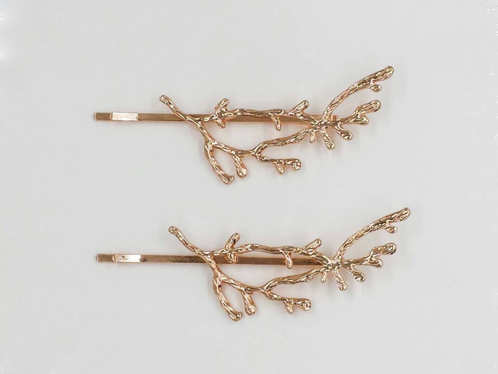 Gold Branch Bobby Pins Gold Twig Hair Pin Branch Hair Clips | Etsy