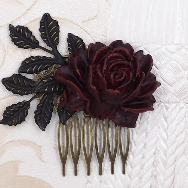 Rose Hair Comb - Etsy