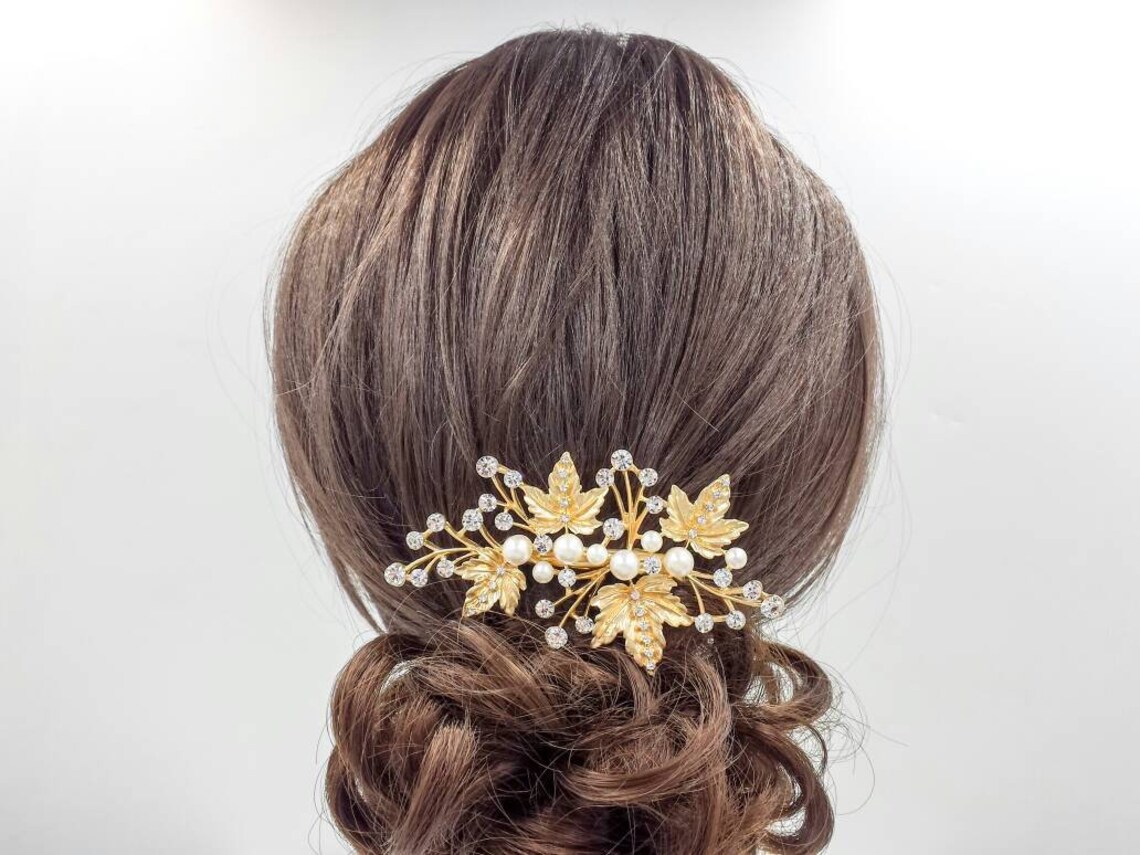 Gold Leaf Hair Clips Gold Hair Pin Headpiece Gold Leaf Hair - Etsy