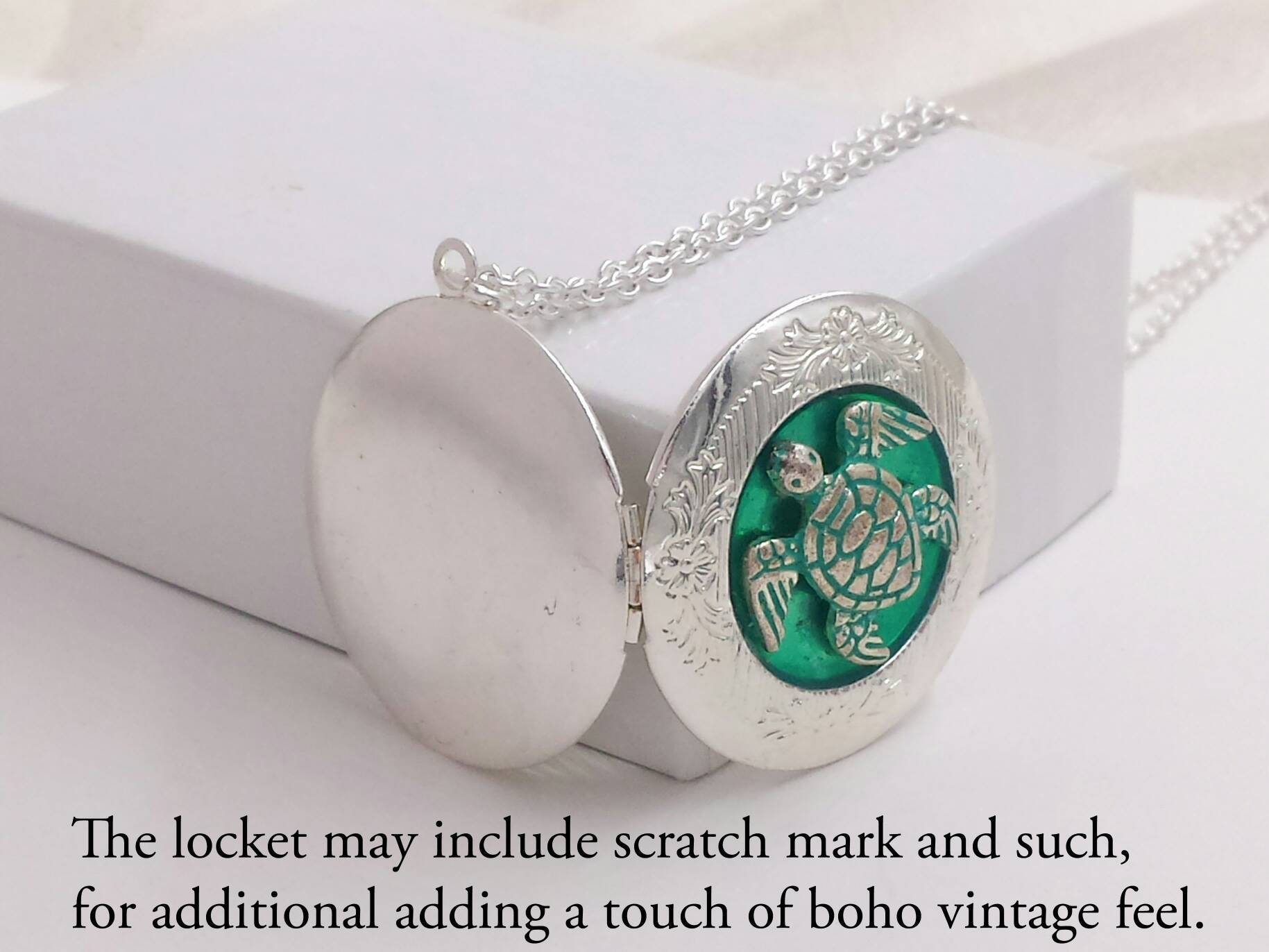 Turtle Locket Necklace- Seafoam Green Turquoise Ocean Reptile Jewelry ...