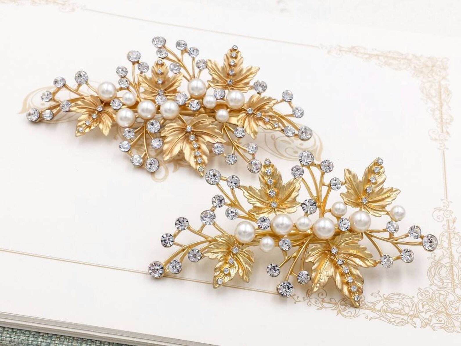 Gold Leaf Hair Clips Gold Hair Pin Headpiece Gold Leaf Hair - Etsy