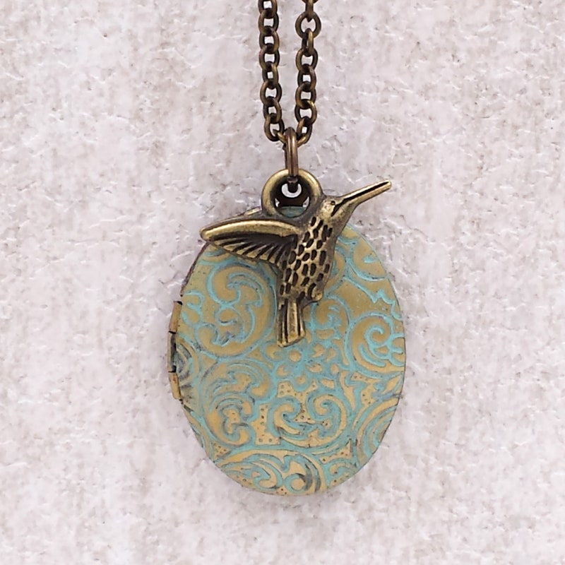 Bird Locket Necklace - Etsy