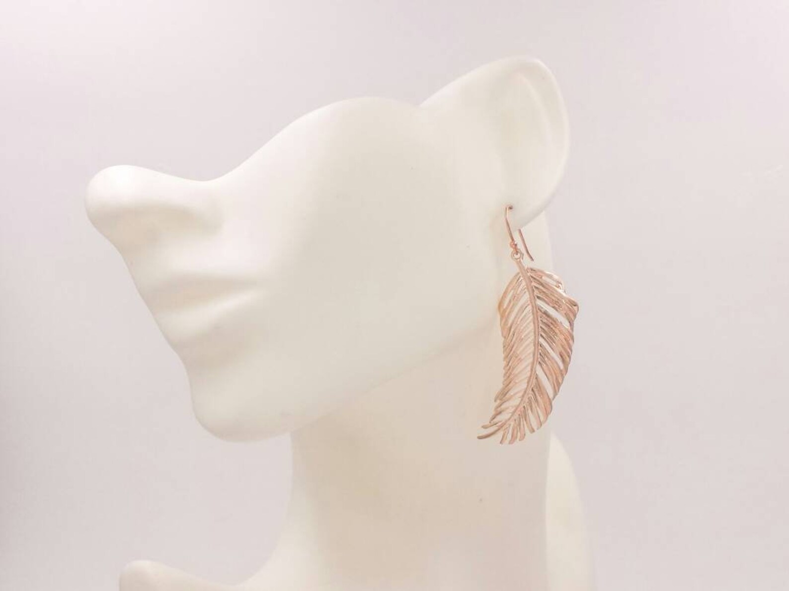 Leaf Earrings Rose Gold Fern Earrings Leafy Branch Earrings - Etsy