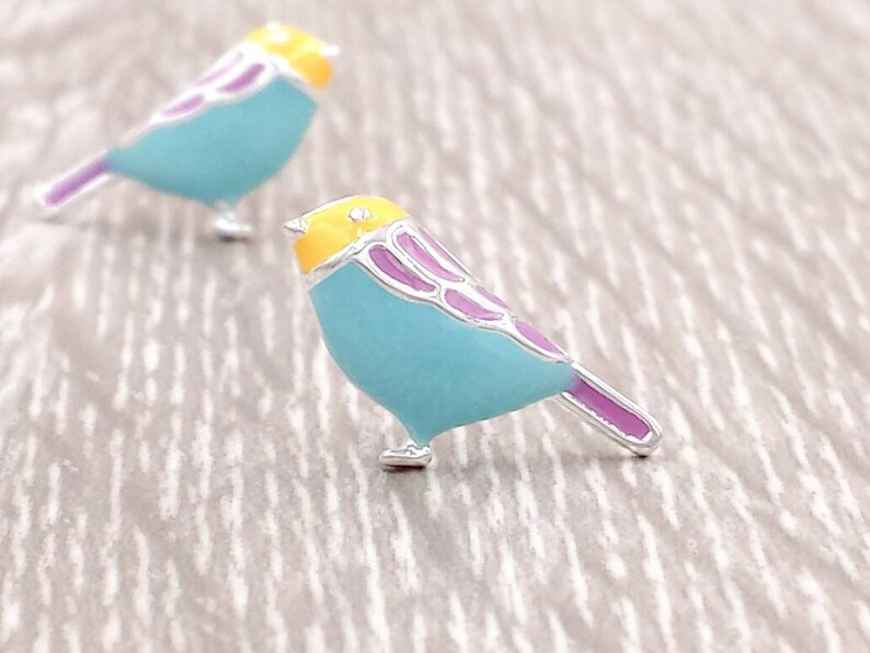 Bird Earrings Turquoise Blue Bird Earrings Lovely Boho Small - Etsy