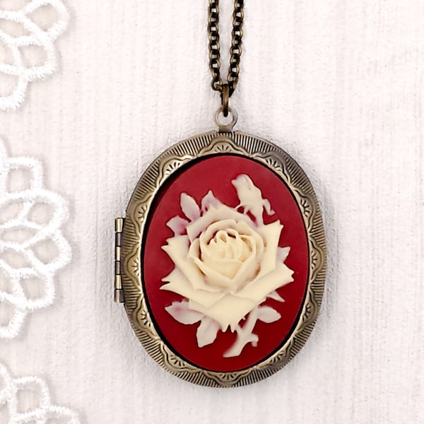 Red Rose Cameos - Etsy