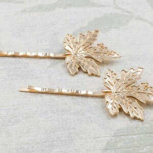 Maple Leaf Bobby Pin Autumn Leaf Hair Clip Gold and Red Maple Leaf ...