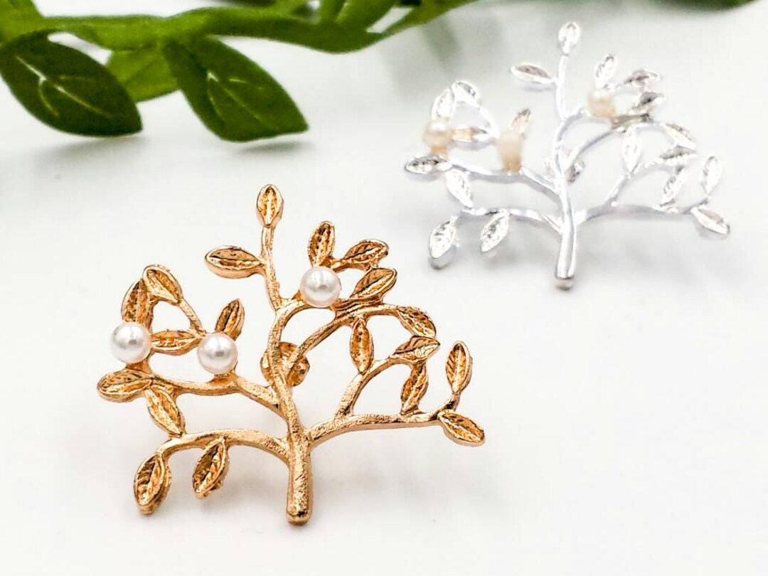 Tree Brooch, Gold Tree Brooch, Silver Tree Brooch, Pearl Tree, Tree of ...