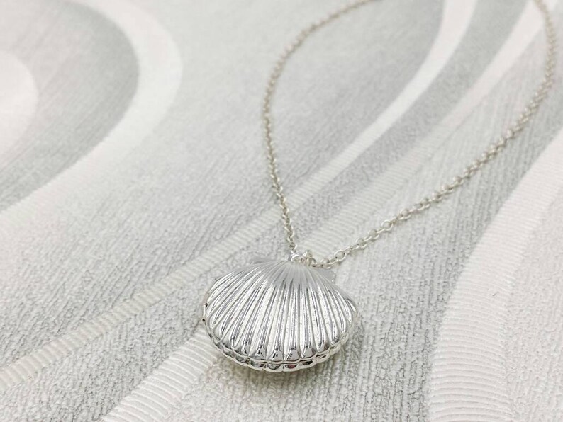 Seashell Locket in Seashell Box Silver Sea Shell Pendant | Etsy