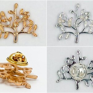 Tree Brooch, Gold Tree Brooch, Silver Tree Brooch, Pearl Tree, Tree of ...