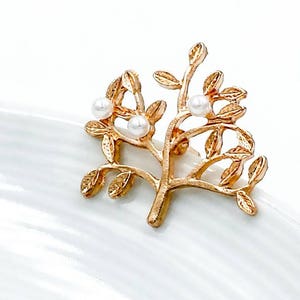 Tree Brooch, Gold Tree Brooch, Silver Tree Brooch, Pearl Tree, Tree of ...