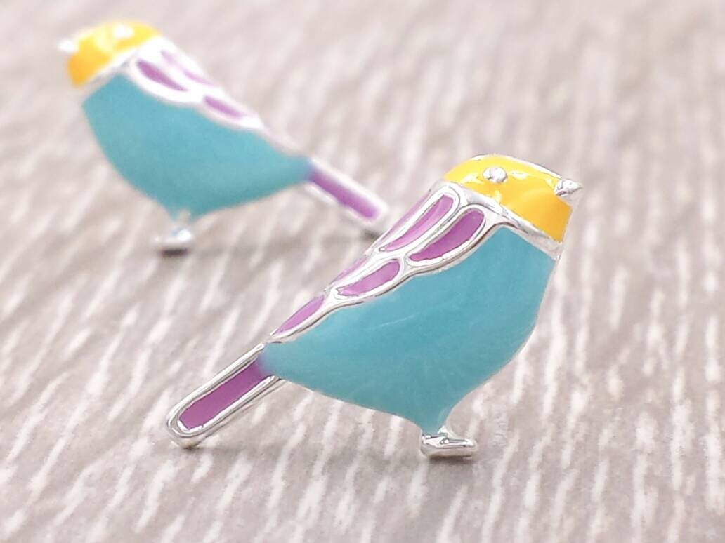 Bird Earrings Turquoise Blue Bird Earrings Lovely Boho Small | Etsy