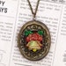 Christmas Bell Locket Necklace Vintage Style Red Ribbon Row - Etsy