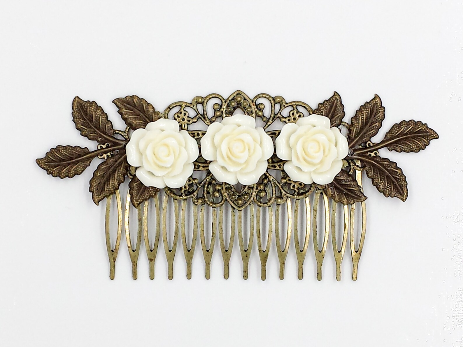 Ivory Rose Bridal Hair Comb Ivory Cream Floral Haircomb - Etsy
