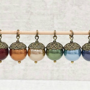 Acorn Necklace 15 Colors Acorn Pearl Pendant Woodland Inspired Autumn ...
