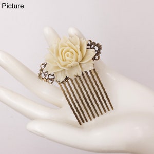 Black and Gold Hair Comb 2 Colors Gold Tipped Rose Decorative Comb ...