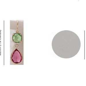 Fuchsia Pink and Apple Green Earrings- Ruby Peridot Glass Crystal Jewelry - Etsy