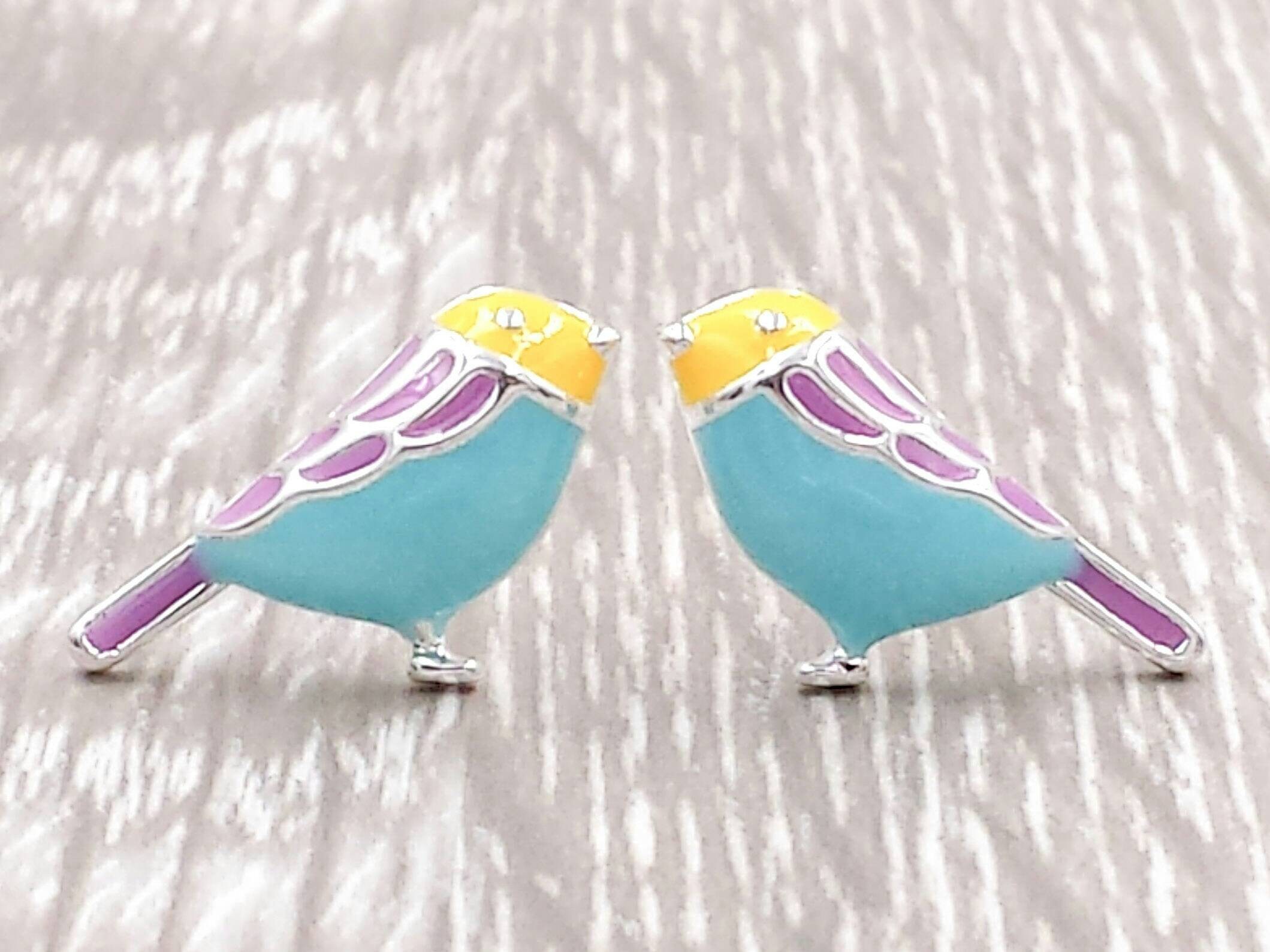 Bird Earrings Turquoise Blue Bird Earrings Lovely Boho Small | Etsy