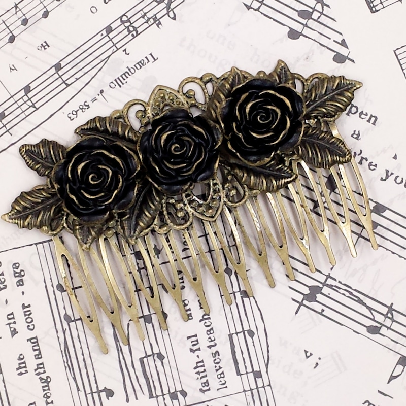 Rose Hair Comb - Etsy