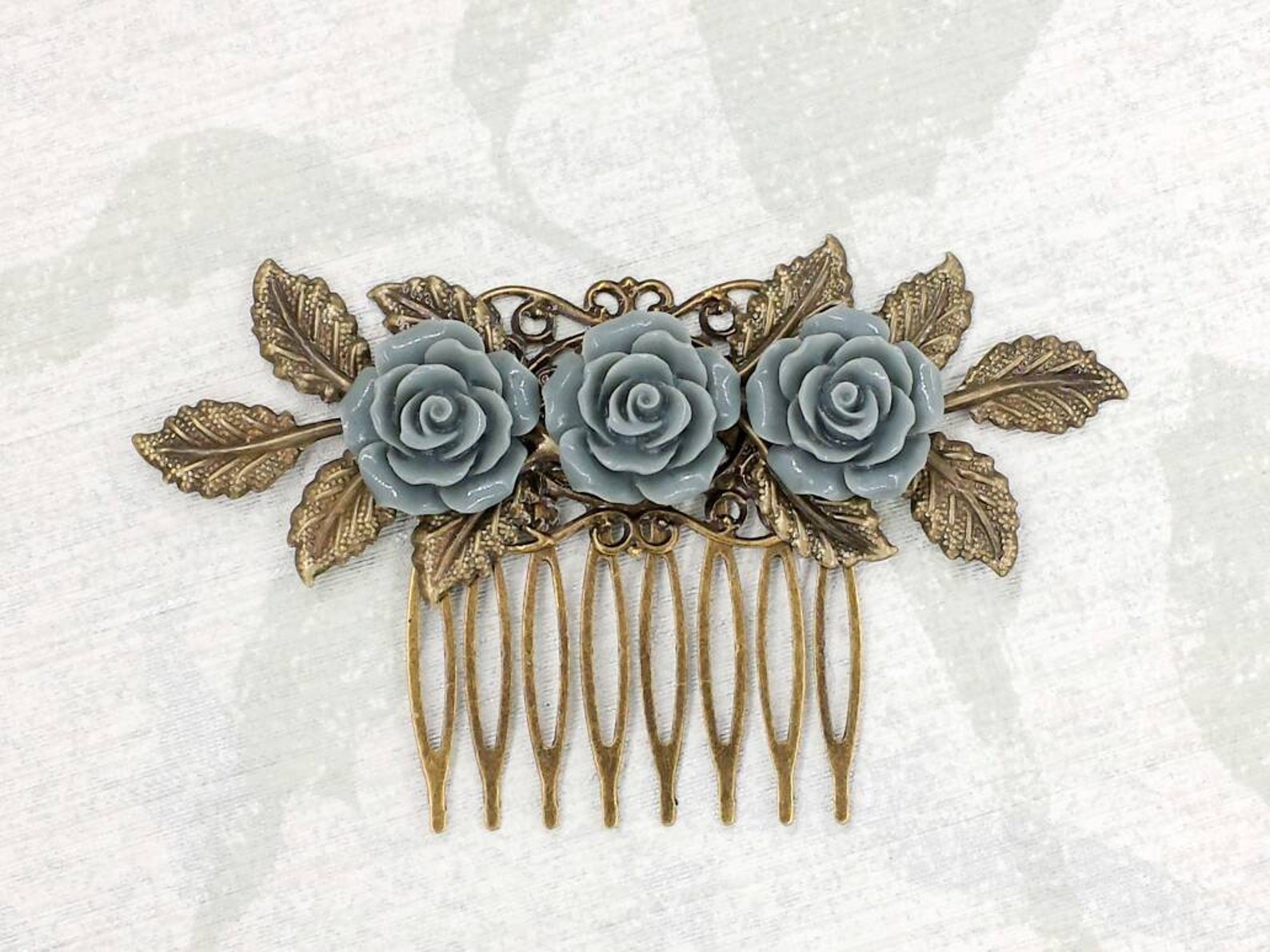 Navy Blue Hair Comb Dark Blue Rose Hair Comb Something Blue - Etsy