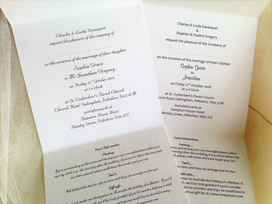 Finally Tri Fold Wedding Invitations - SAMPLE - Etsy UK