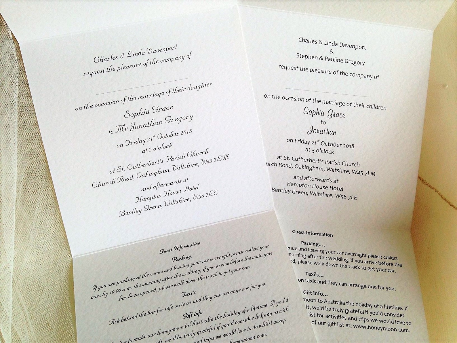 Finally Tri Fold Wedding Invitations - SAMPLE - Etsy UK