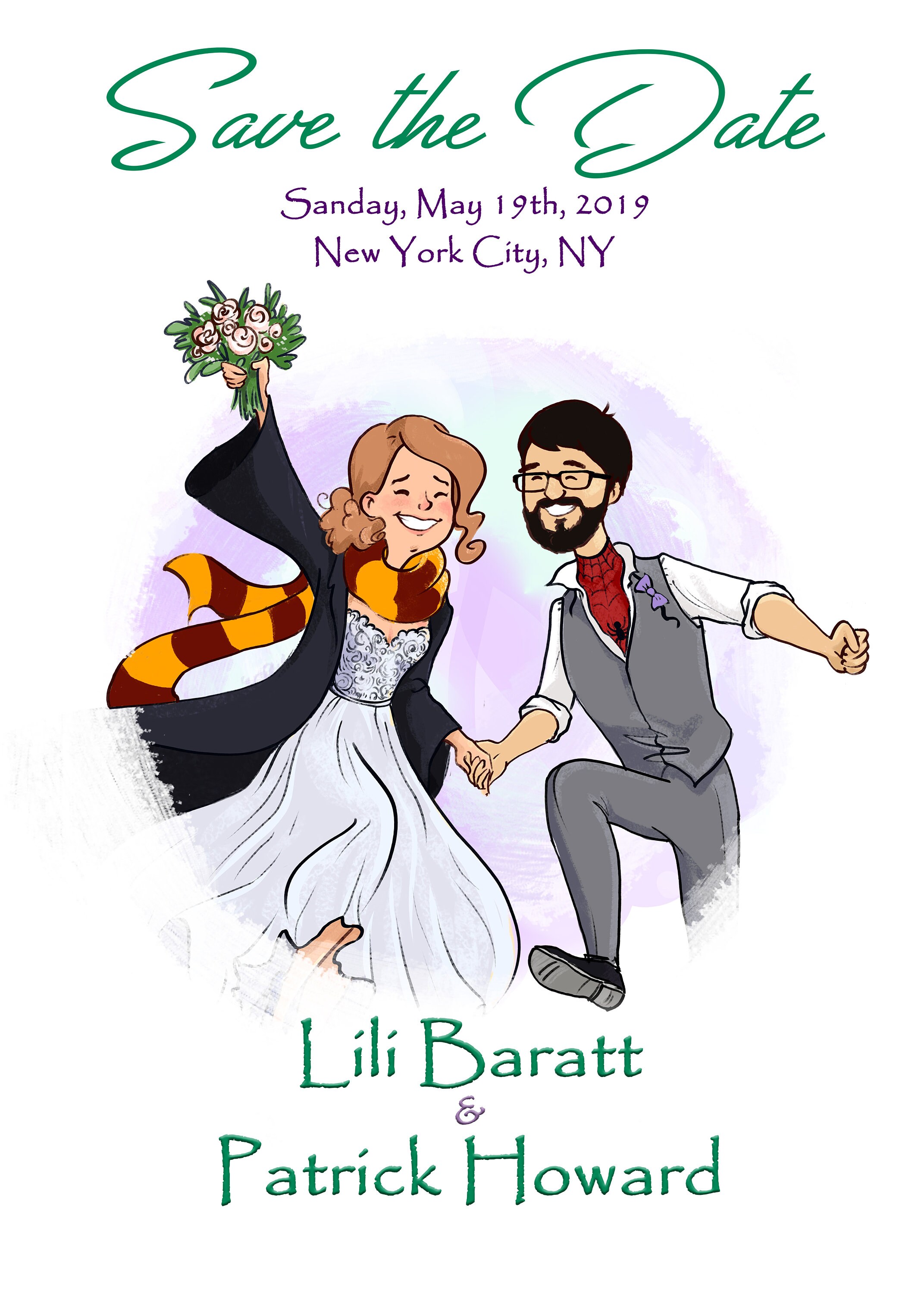 Caricature Save the Date, Cartoon Invitations, Funny Wedding Sign ...
