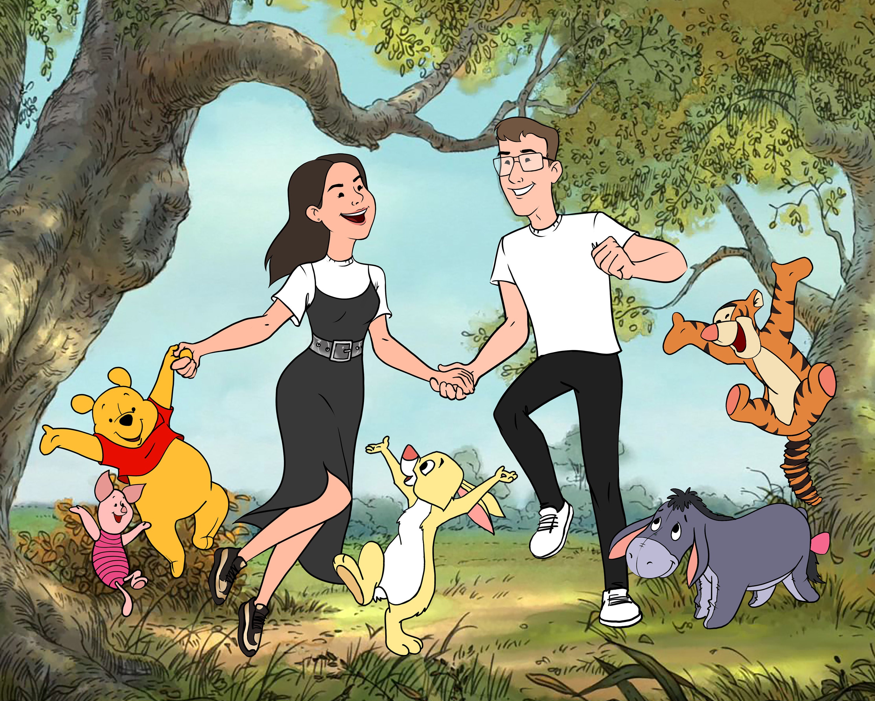 Custom drawn portrait cartoon drawing commission art | Etsy