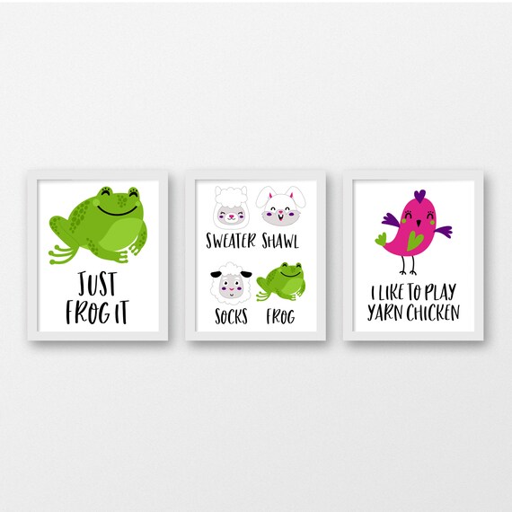 Set of 3 Knitting Posters Crafters Print Yarn Poster | Etsy