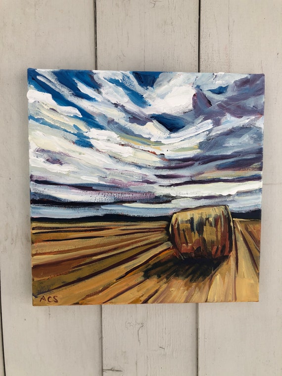 Art & Collectibles Acrylic Painting acrylic prairie landscape wall art ...