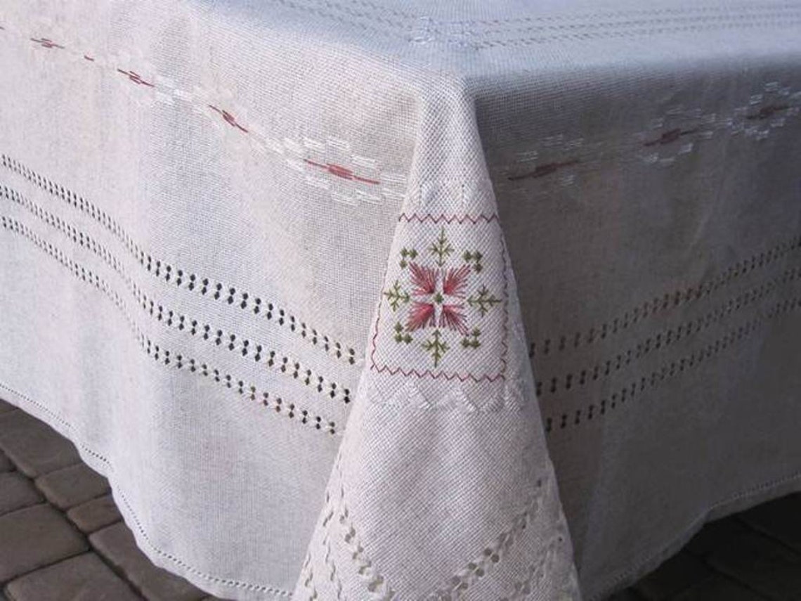 Hand Embroidered Tablecloth, Linen Table Cloth, Rectangle Tablecloth ...