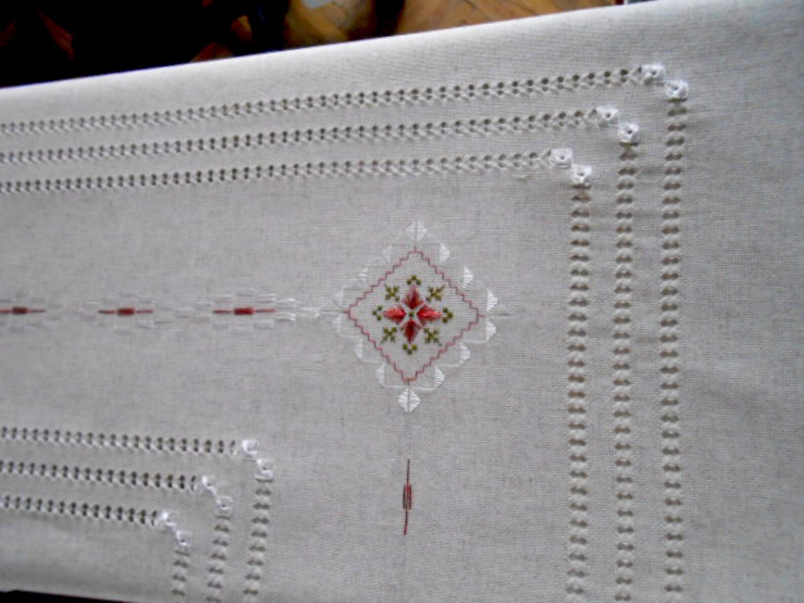 Hand Embroidered Tablecloth, Linen Table Cloth, Rectangle Tablecloth ...