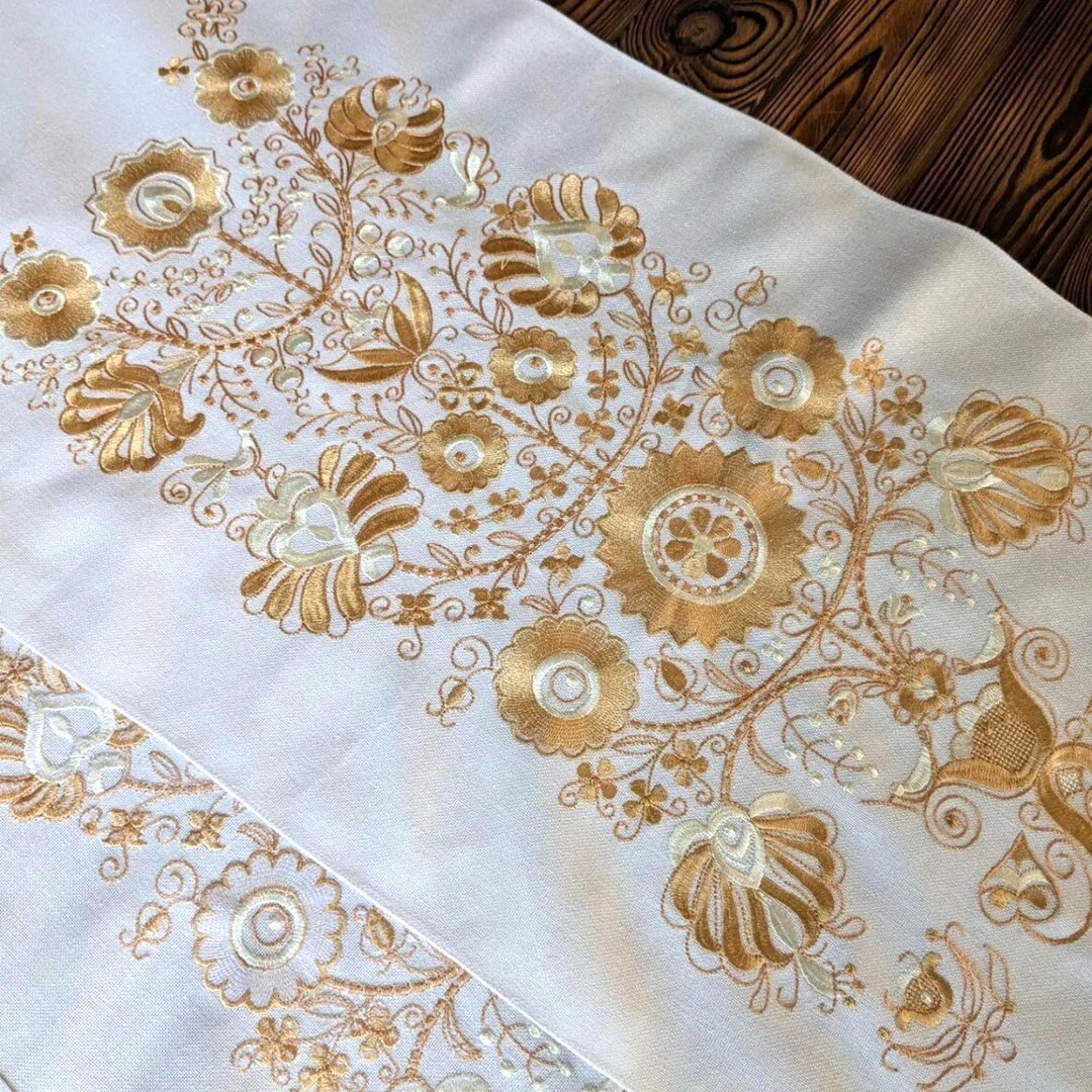 Gold Embroidered Wedding Towel Tree of Life, Wedding Rushnyk ...