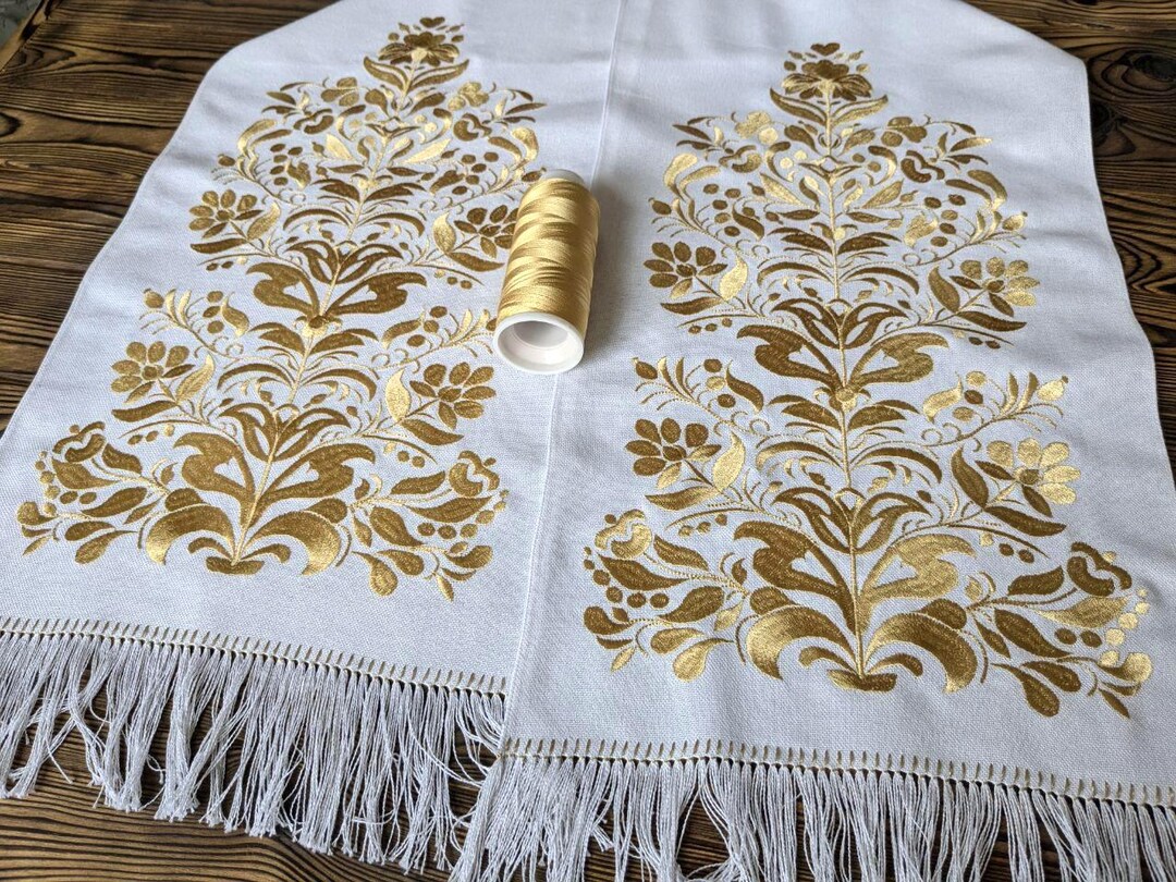 Golden Wedding Towel Tree of Life, Ukrainian Traditional Wedding ...