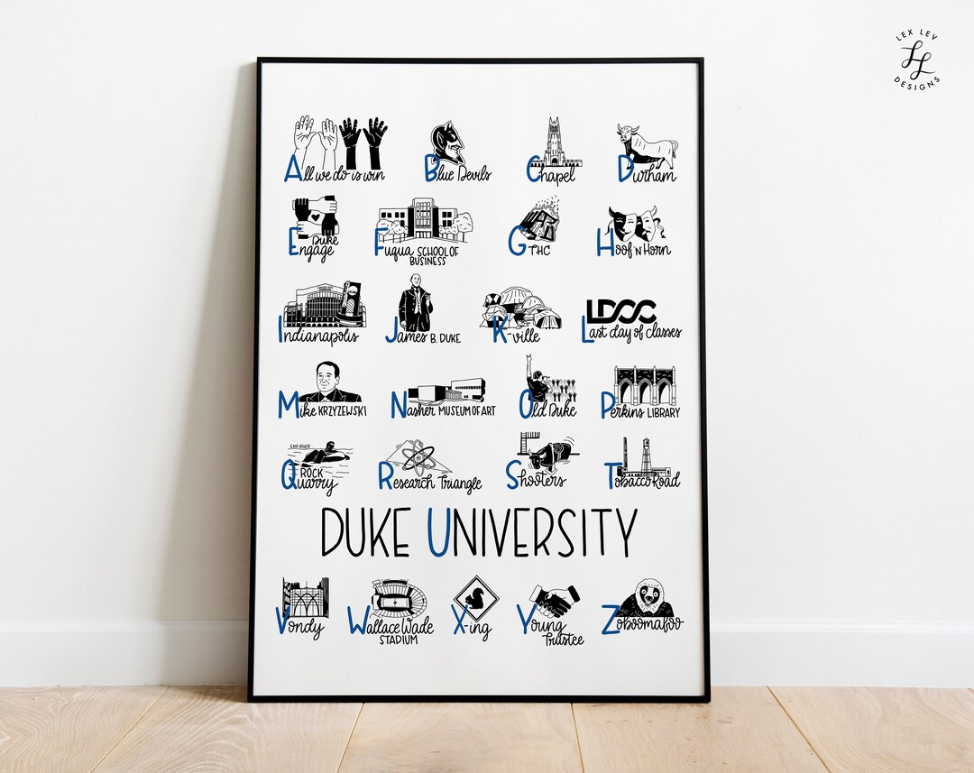 Duke University Alphabet Print - Etsy