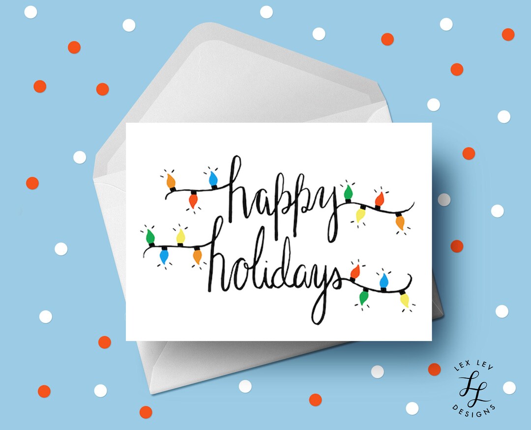Happy Holiday Lights Card - Etsy