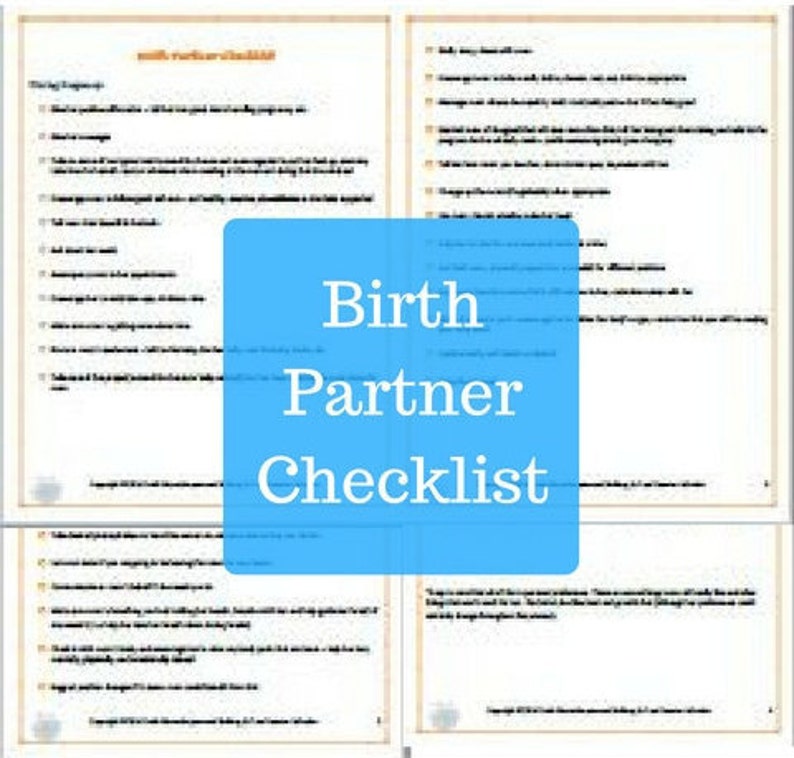 Birth Partner Checklist - Etsy