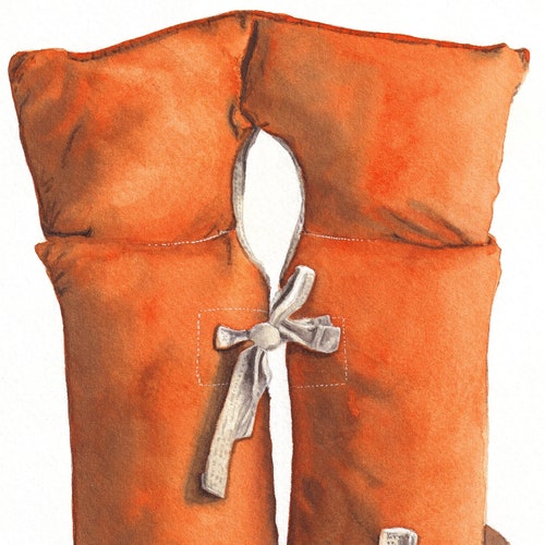Watercolor Life Jacket Life Jacket Print Nautical Print - Etsy