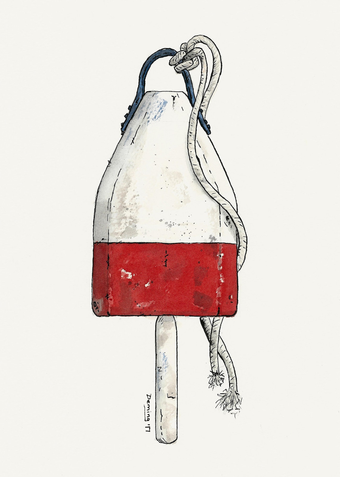 Buoy Print Watercolor Print Art Print Fishing Buoy Pen - Etsy