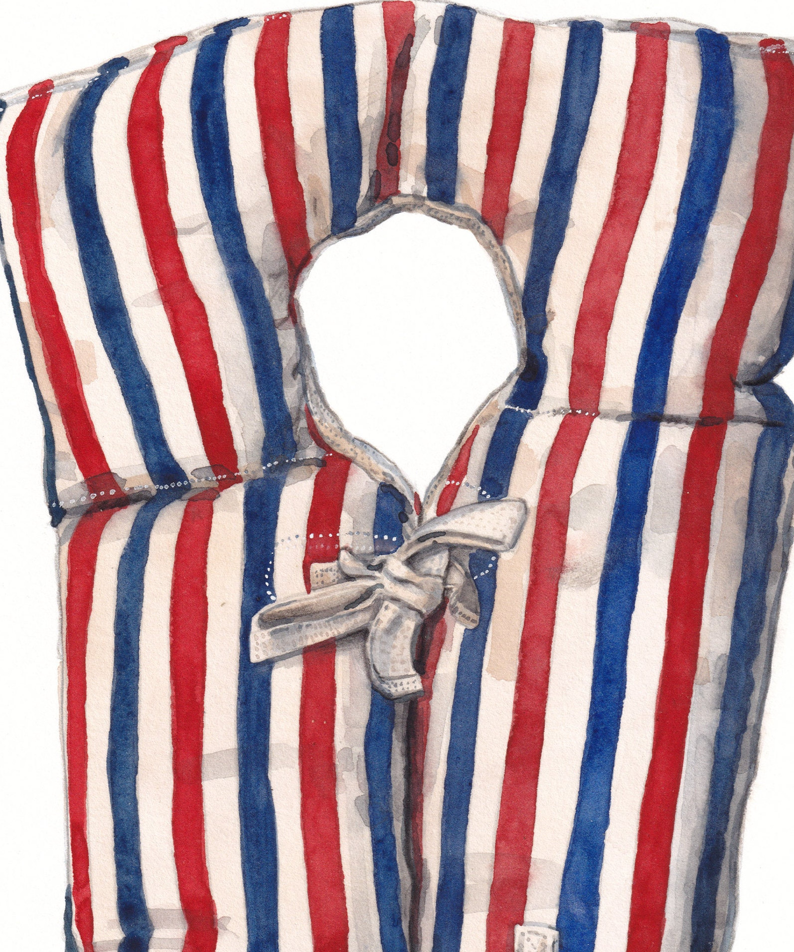 Red White and Blue Life Jacket Watercolor Print - Etsy