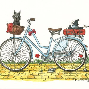 The Dorothy Bike Watercolor Print: Inspired by the Wonderful Wizard of ...
