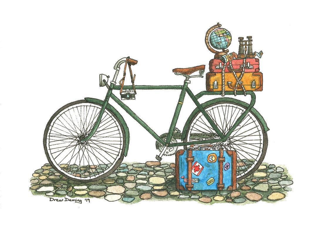 Adventure Bike Watercolor Print - Etsy