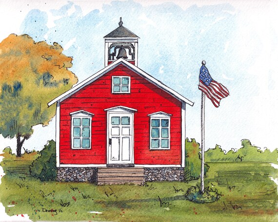 Schoolhouse Drawing