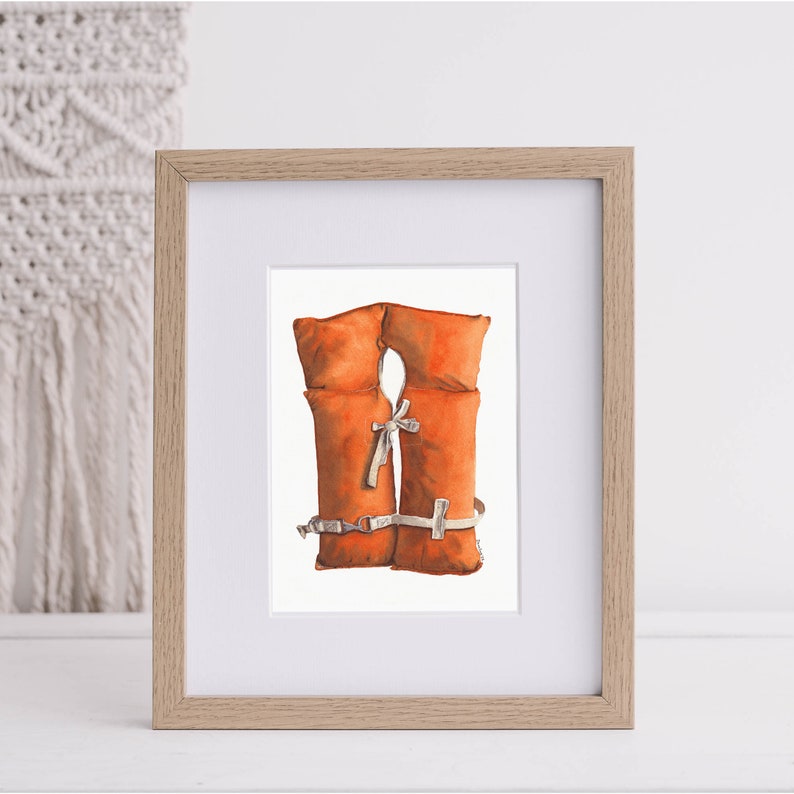 Life Jacket Watercolor Print - Etsy