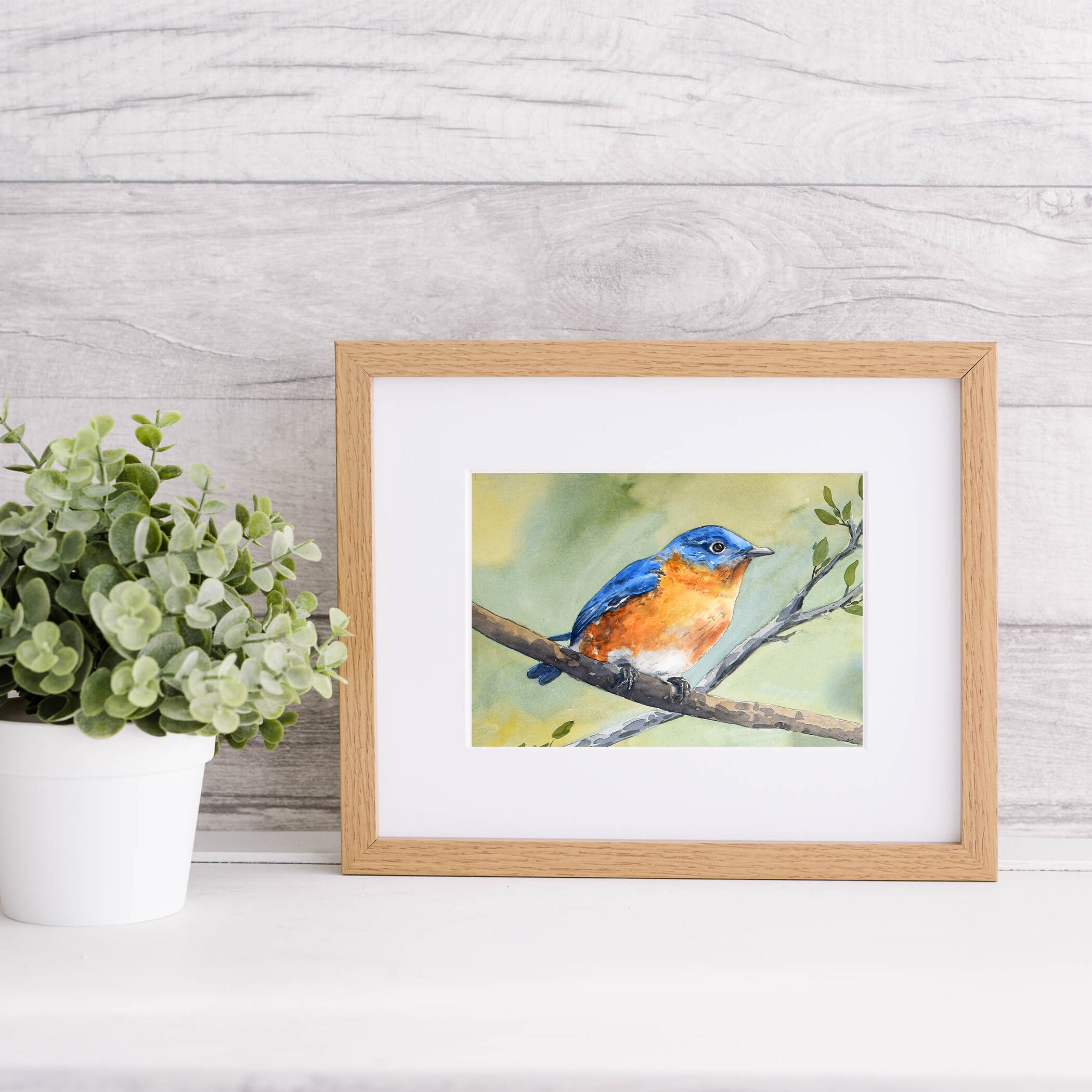 Summer Bluebird Watercolor Print - Etsy