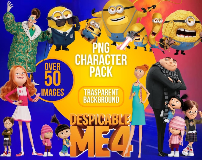 Despicable Me 4 PNG Character Pack, Transparent Files, Minions Clipart ...