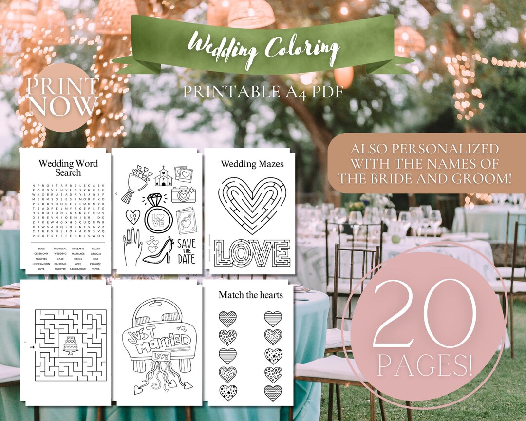 Wedding Activity - Printable - Instant Download - Kids Wedding Activity ...
