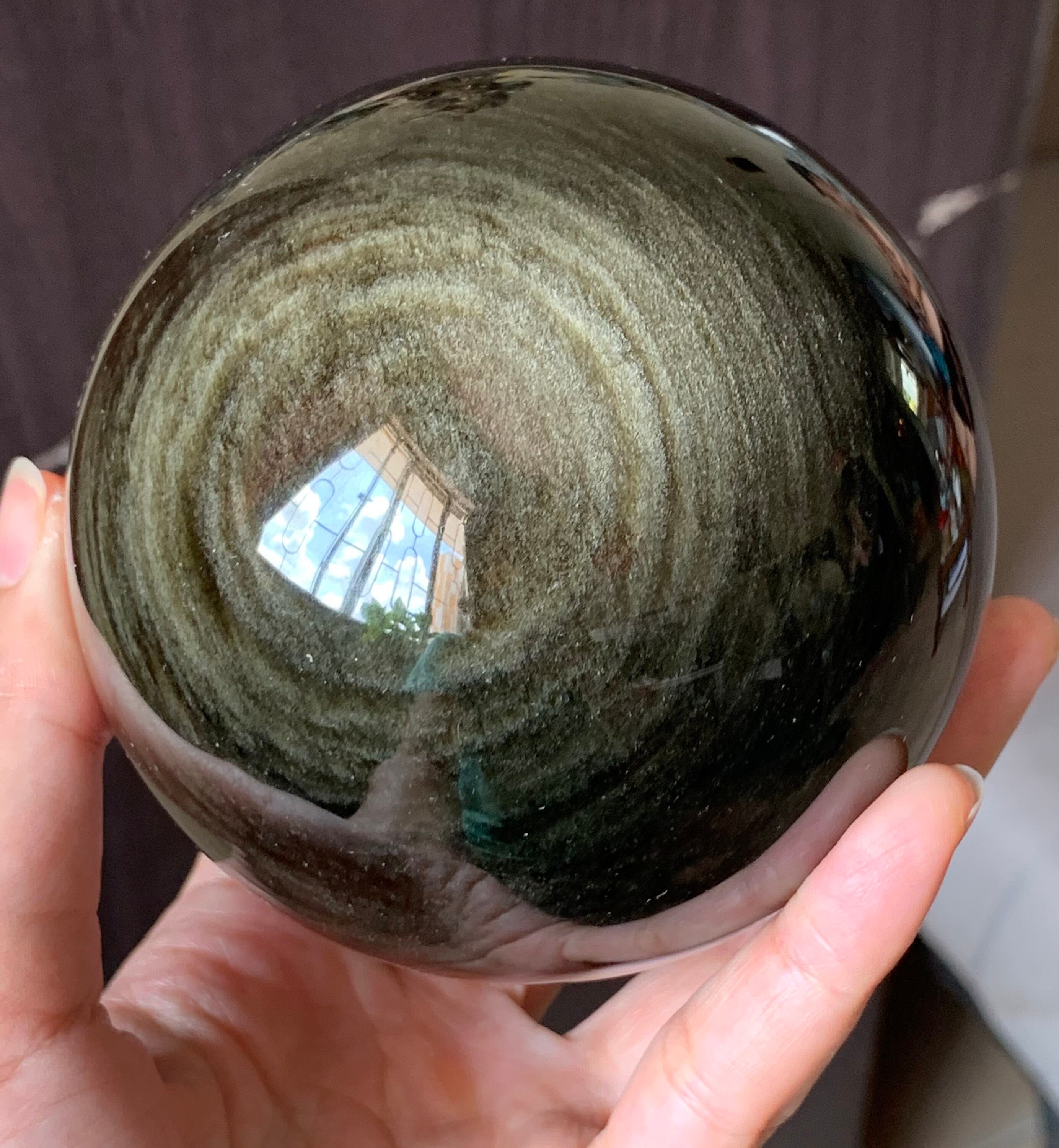 Home & Living Big Rainbow Obsidian Crystal Sphere Reiki Chakra Healing ...