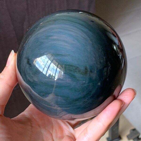 Obsidian Sphere - Etsy